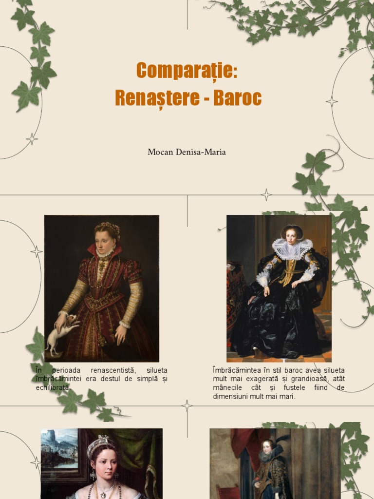 Comparație - Renaștere - Baroc | PDF