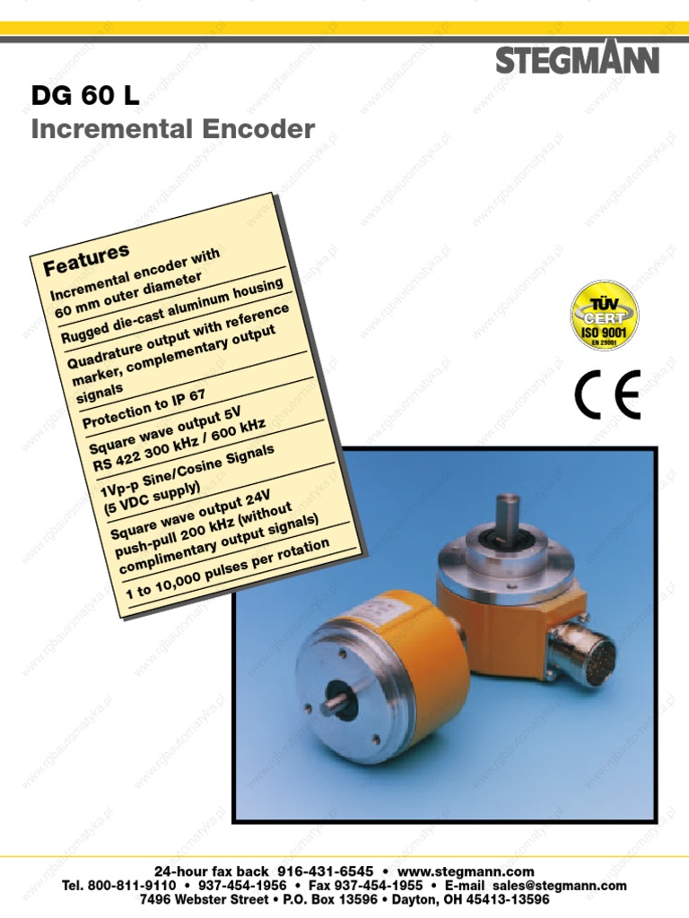 5e0100200035 DG 1604 Enkoder Stegmann Manual | PDF | Torque ...