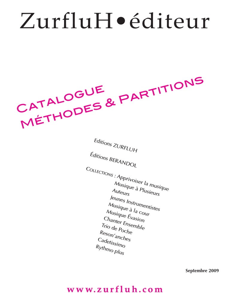 Catalogue des Éditions Zurfluh 2009 | PDF | Suite (Musique) | Musique ...