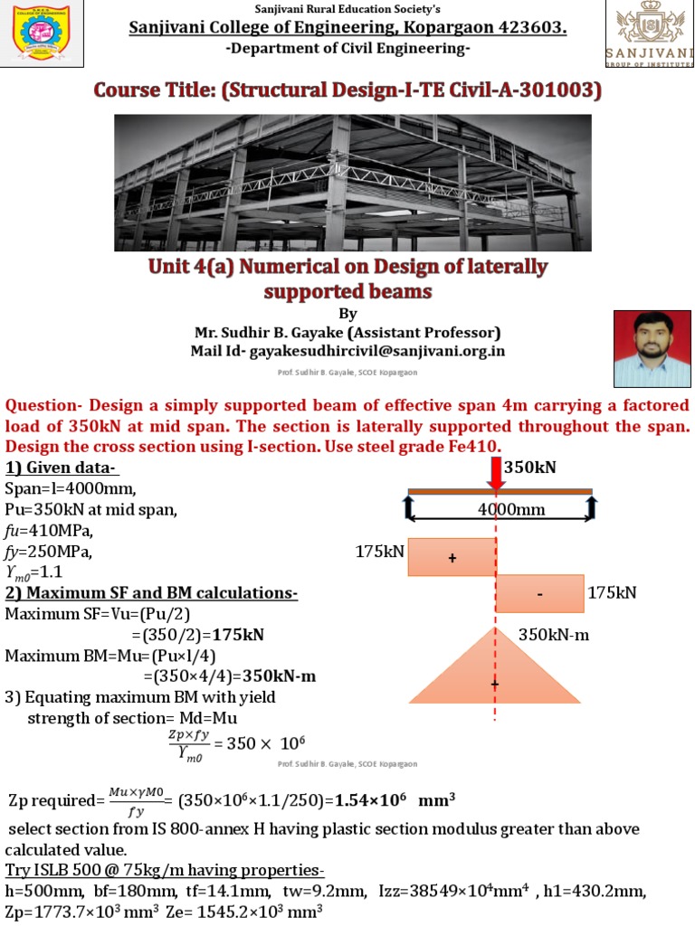 4a - I - Numerical On Design of Laterally Supported Beams | PDF