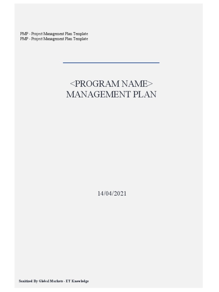 PMP - Project Management Plan Template | PDF