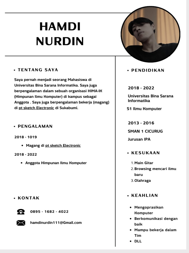 Contoh Surat Lamaran dan CV Gabungan | PDF