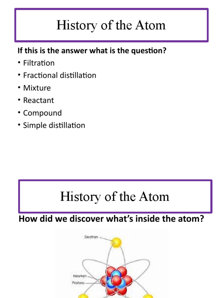 History of The Atom - Student | PDF | Atomic Nucleus | Atoms