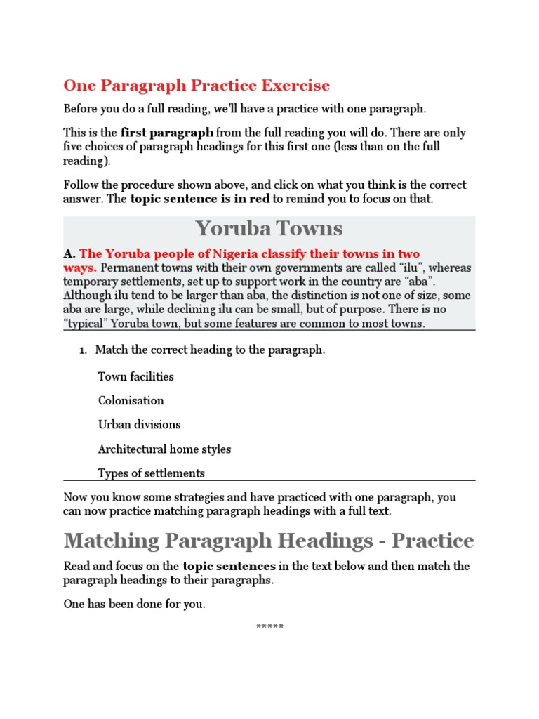 One Paragraph Practice Exercise | PDF | Room | Palace