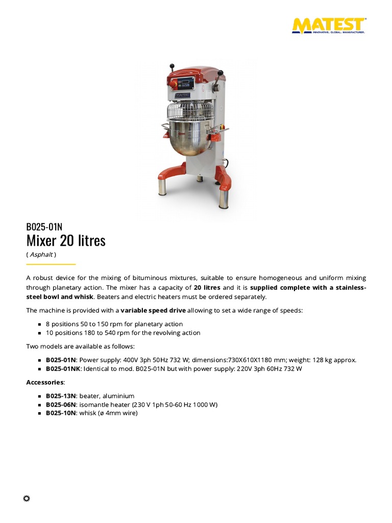 Mixer 20 Litres | PDF