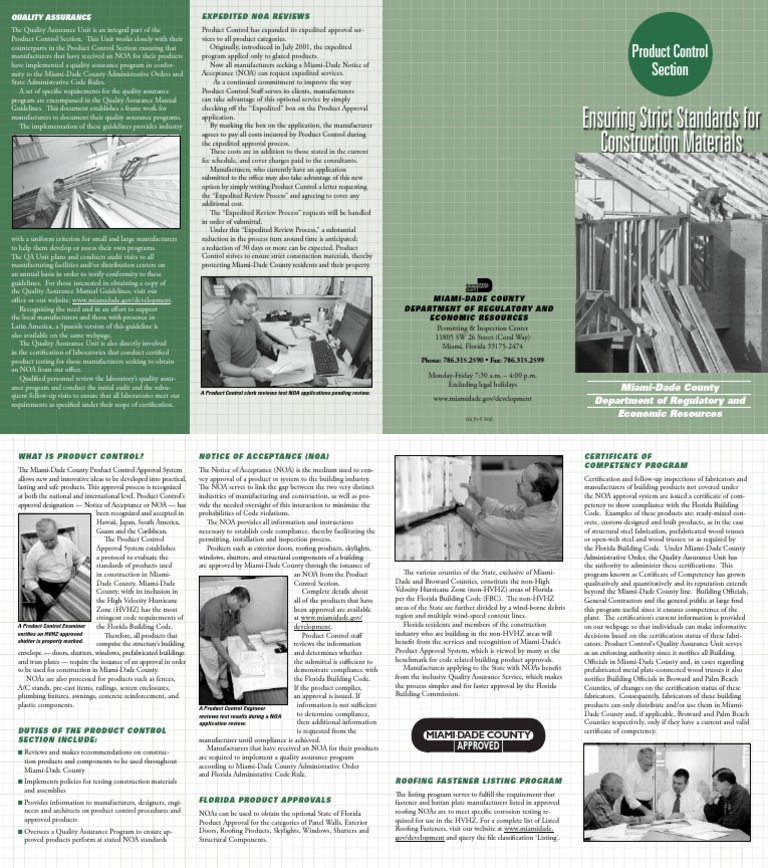 Construction Materials Pdf Quality Assurance Miami Dade County