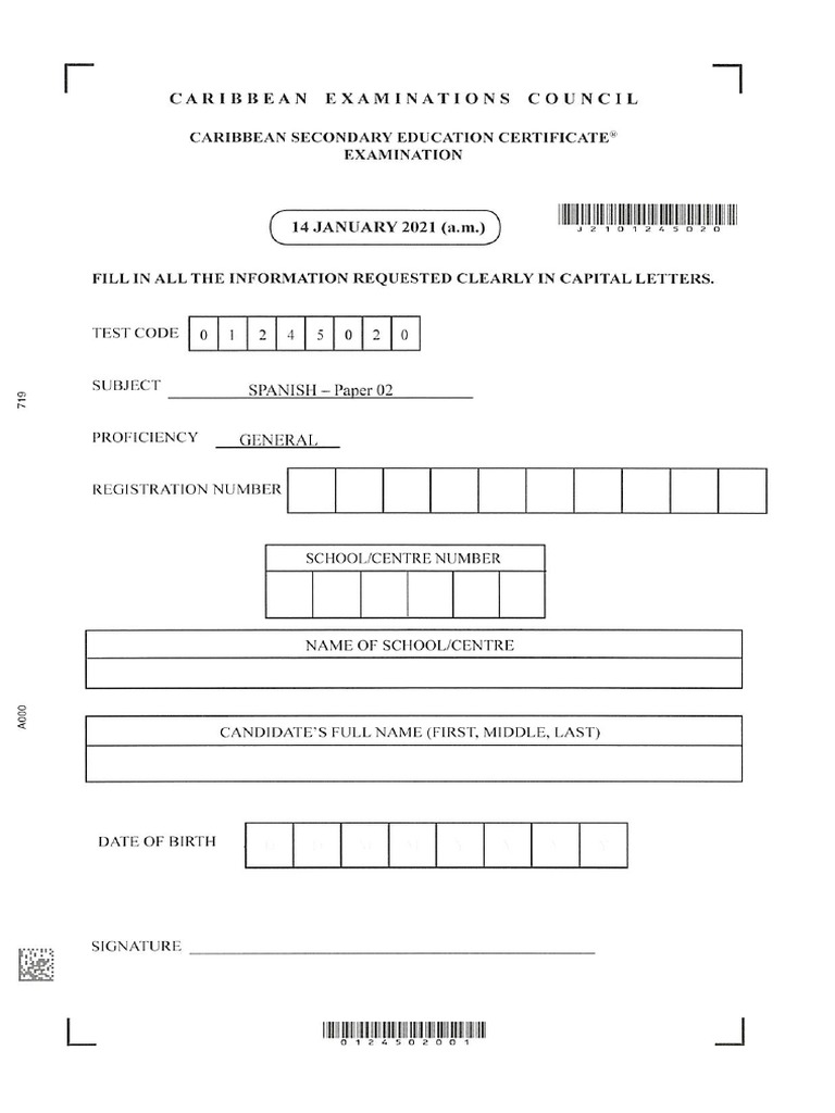 Spanish Paper 02 JAN 2021 | PDF