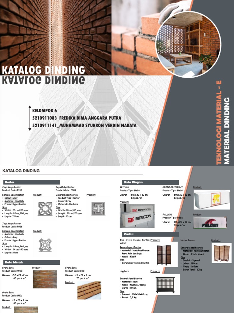 Katalog Material Dinding dan Tembok | PDF