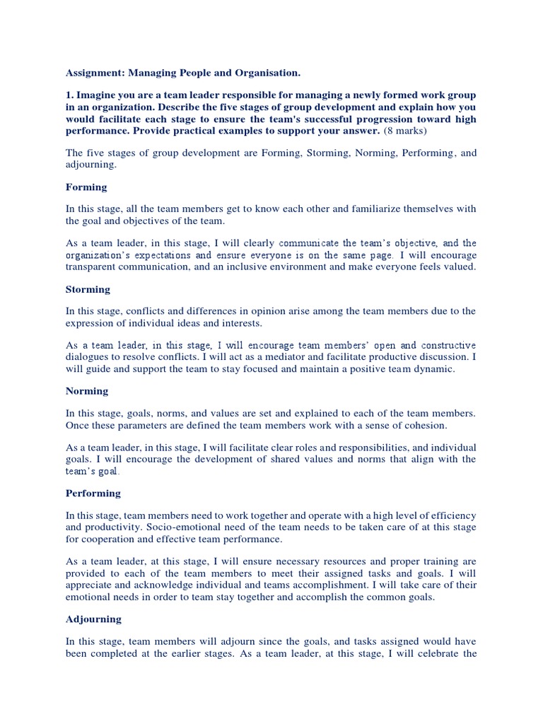 Assignment - Managing People and Organisation | PDF | Career & Growth