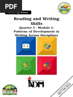 Eng-RWS-Q1 - Module-1 - Patterns of Written Text Across Disciplines | PDF | Learning | Tooth