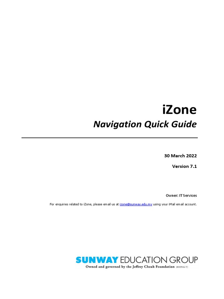 iZone Quick Guide for Sunway Students | PDF | Finance & Money ...