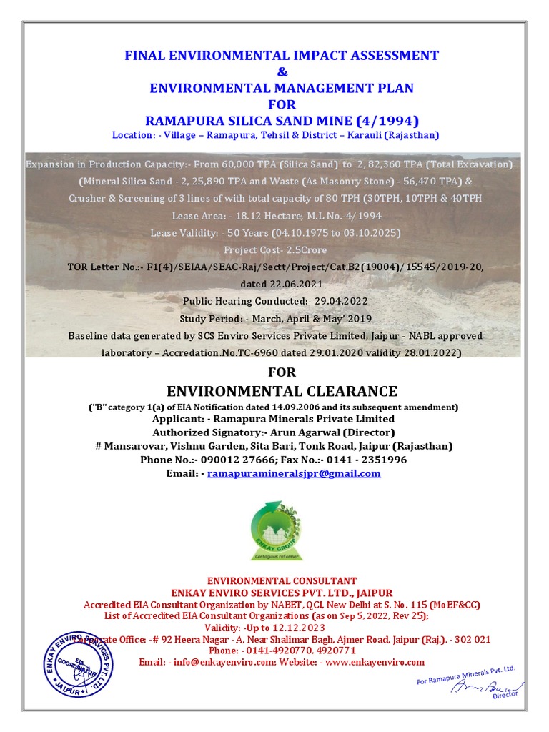 EIA Reference | PDF | Environmental Impact Assessment | Mining