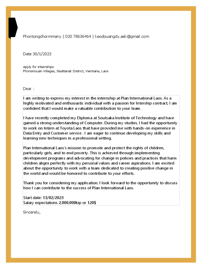 Phonpadit Cover Letter | PDF