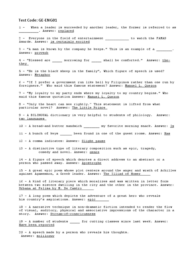 GENED_English-Drills | PDF