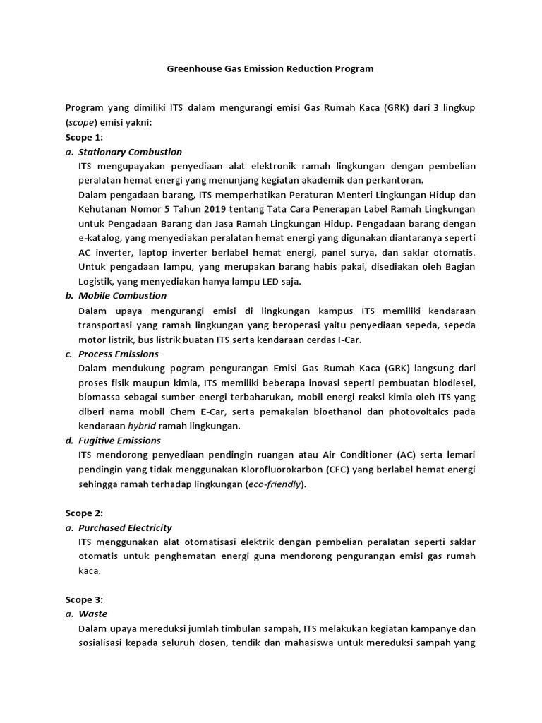 Greenhouse Gas Emission Reduction Program | PDF