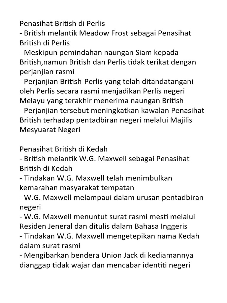Penasihat British Di Perlis | PDF