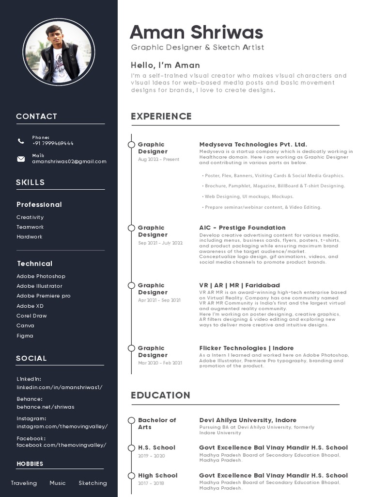 Aman Shrivas - Graphic Designer | PDF | Graphic Design | Virtual Reality