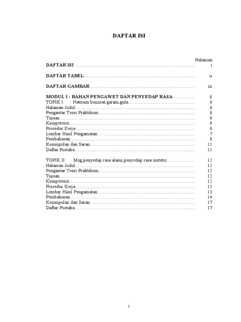 Contoh Daftar Isi Modul 1 | PDF | Bisnis