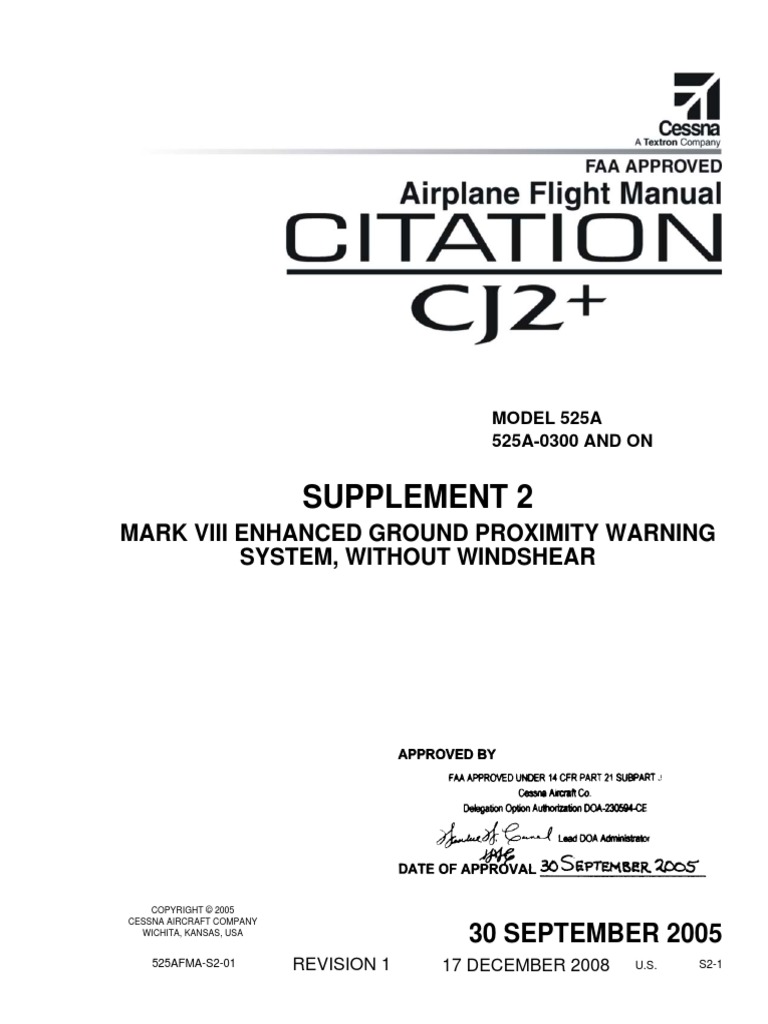 Supplement 2 EGPWS Without Windshear | PDF | Aviation | Aircraft