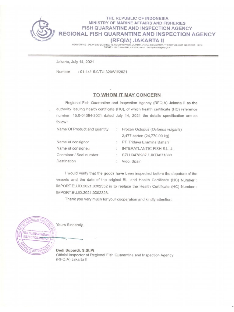 Letter of Quarantine. | PDF