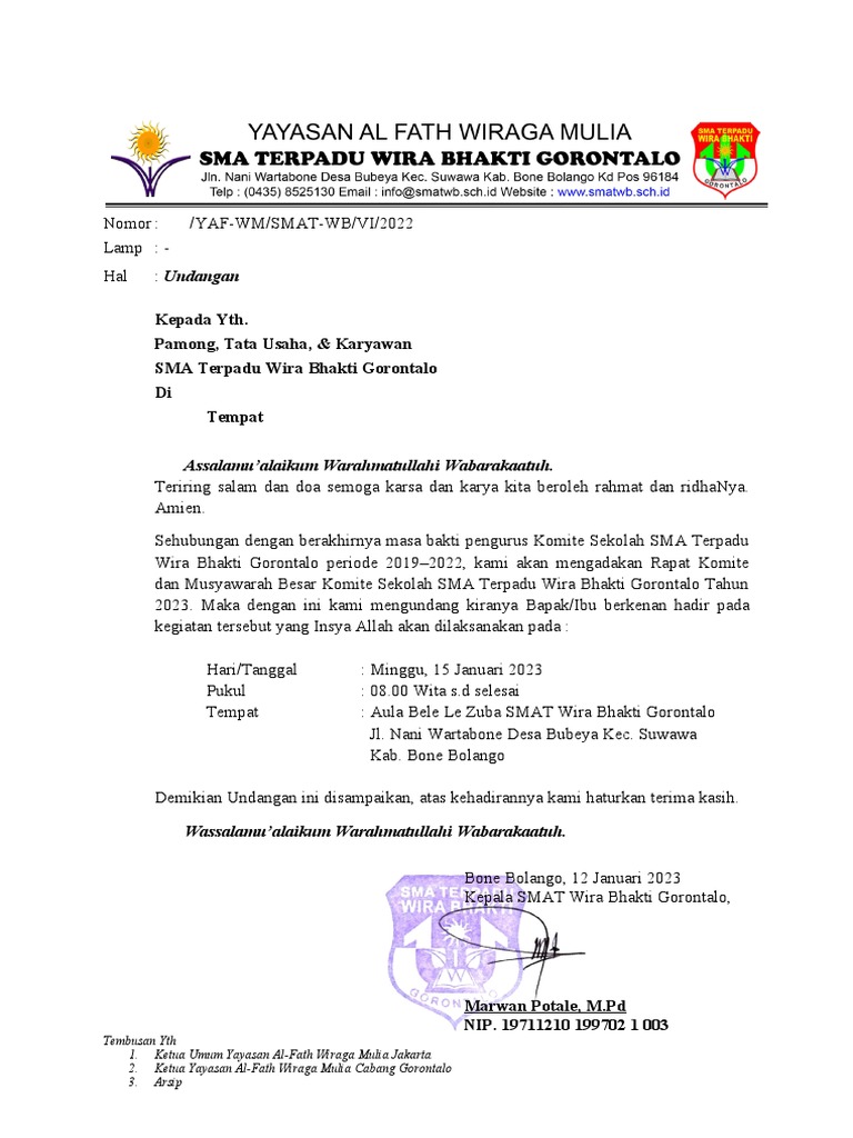 Surat Undangan Raker | PDF