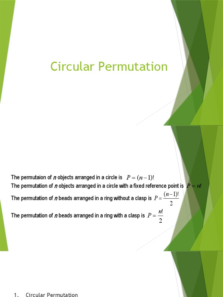Circular Permutation Formulas Explained | PDF | Permutation ...