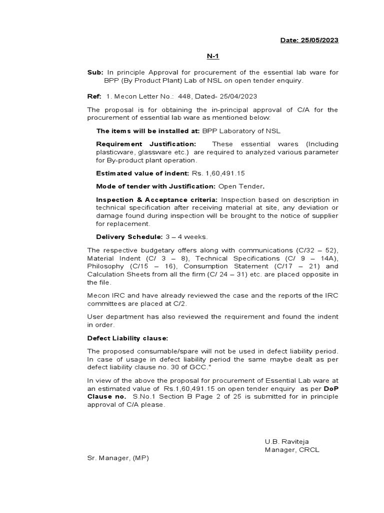 Indent Note For Mecon BPP Lab Essential | PDF | Technology & Engineering