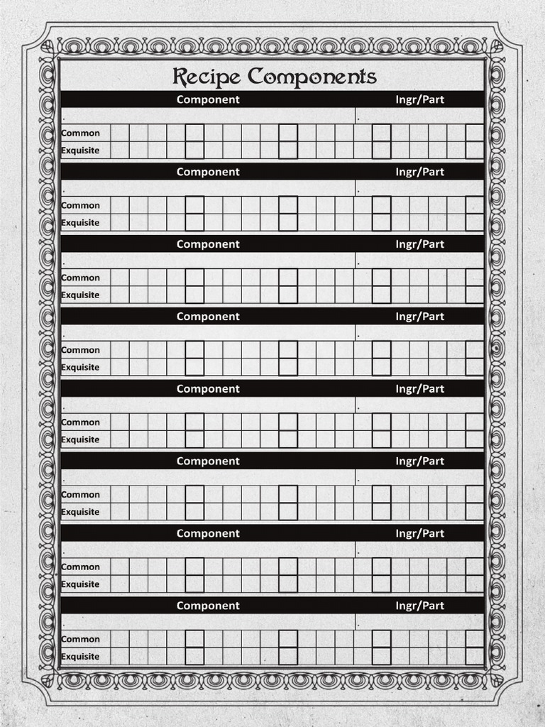 Recipe Components | PDF