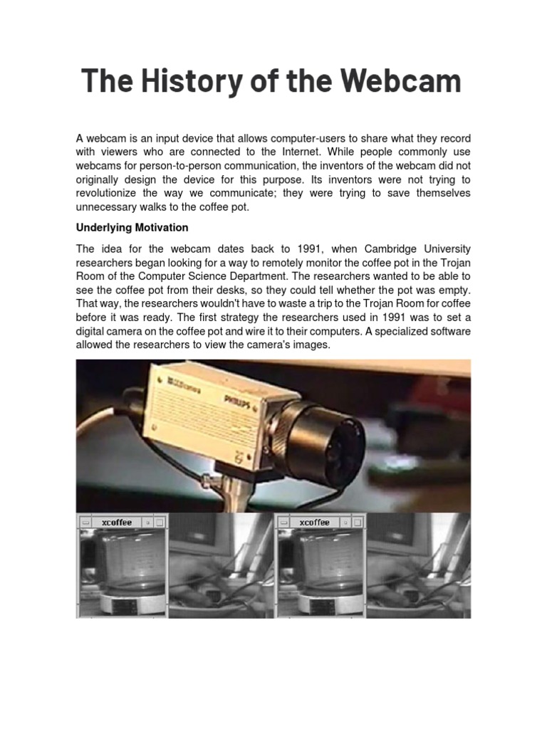 The History of The Webcam | PDF | Computer Science | Film And Video ...