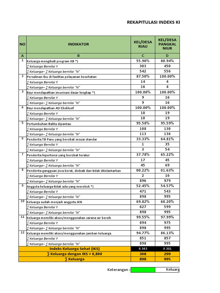Indeks Keluarga Sehat Riau Silip | PDF