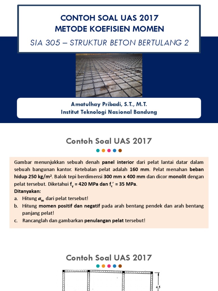 SIA-305 Contoh Soal UAS 2017 Metode Koefisien Momen | PDF | Metode ...