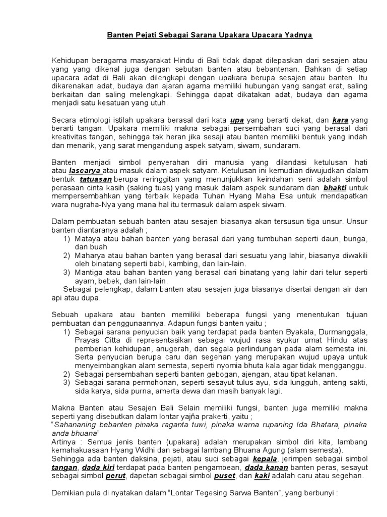 Pengertian Banten Pejati | PDF Pengertian Banten Pejati | PDF