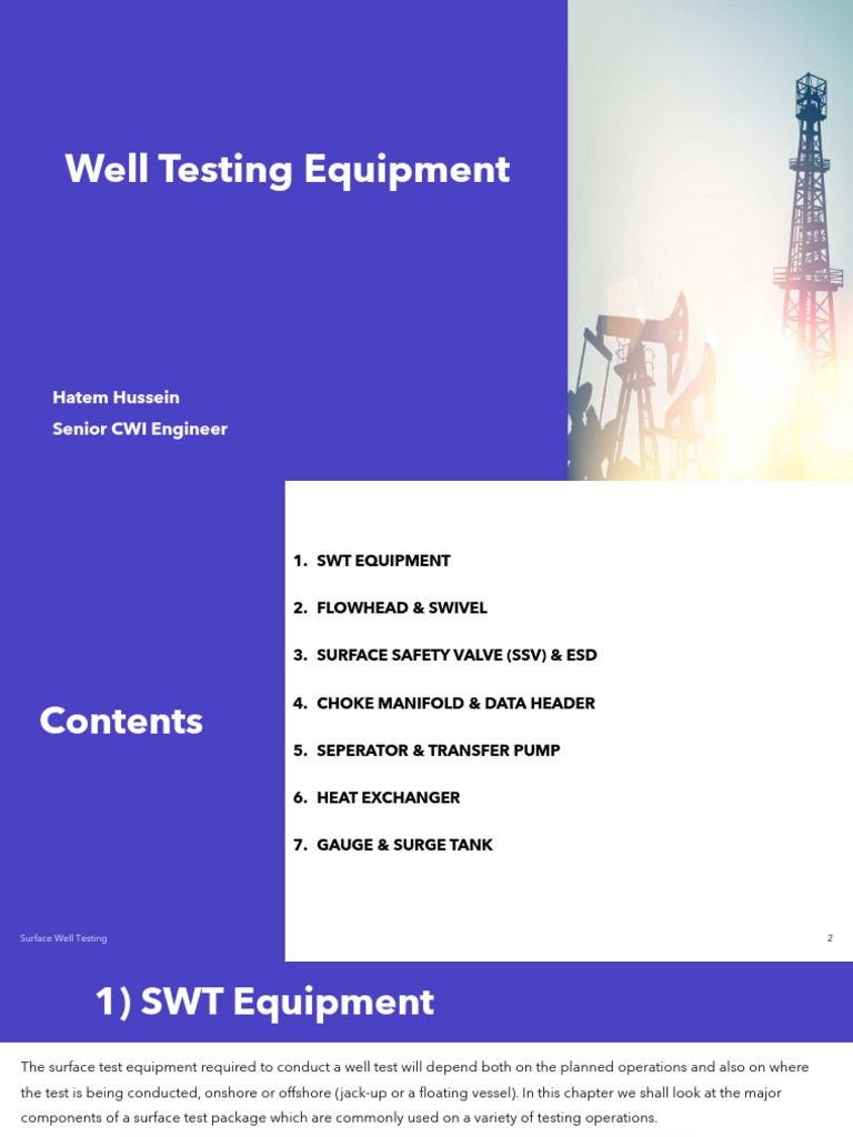 Well Testing Equipment | PDF | Valve | Pump
