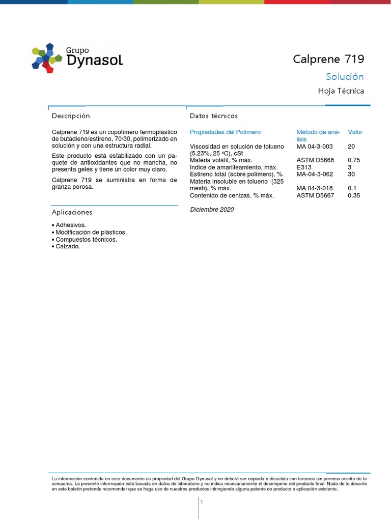 SBS Calprene 719 Es | PDF