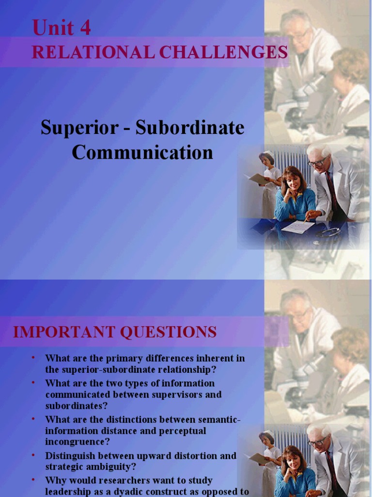 Supervisor Subordinate Relationship | PDF | Leadership | Communication