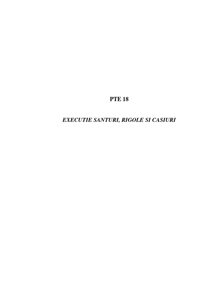 PTE 18 Executie Santuri, Rigole Si Casiuri | PDF