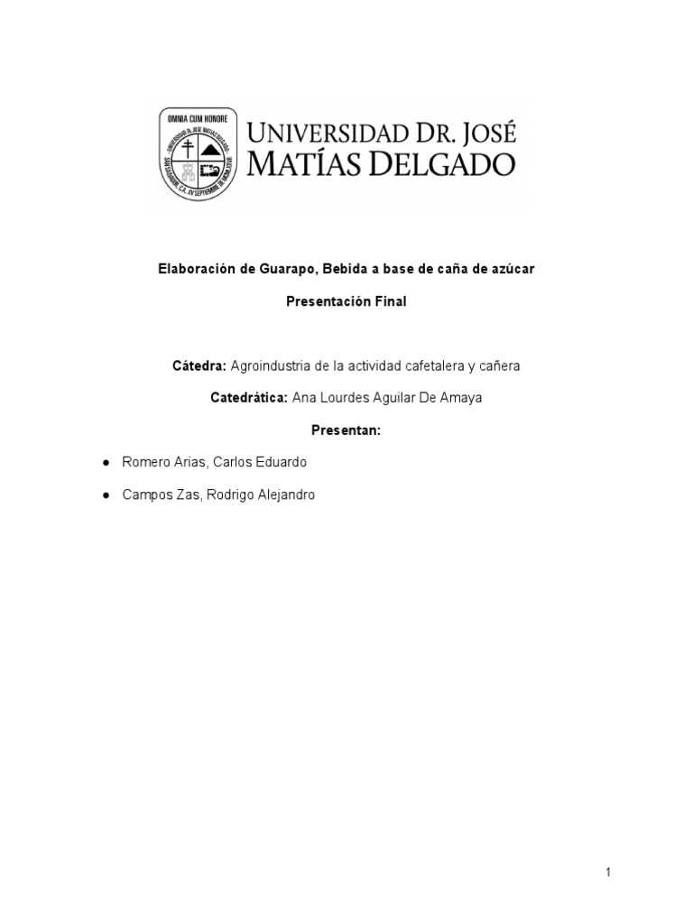 Elaboración de Guarapo | PDF