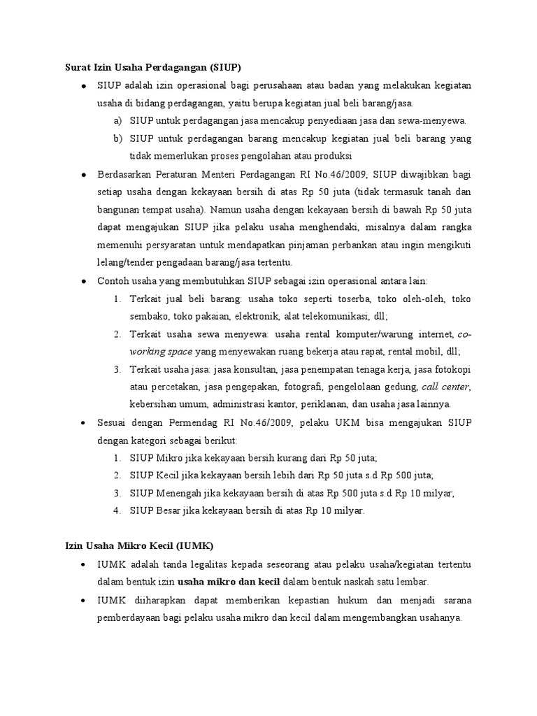 Contoh Surat Izin Usaha Perdagangan | PDF