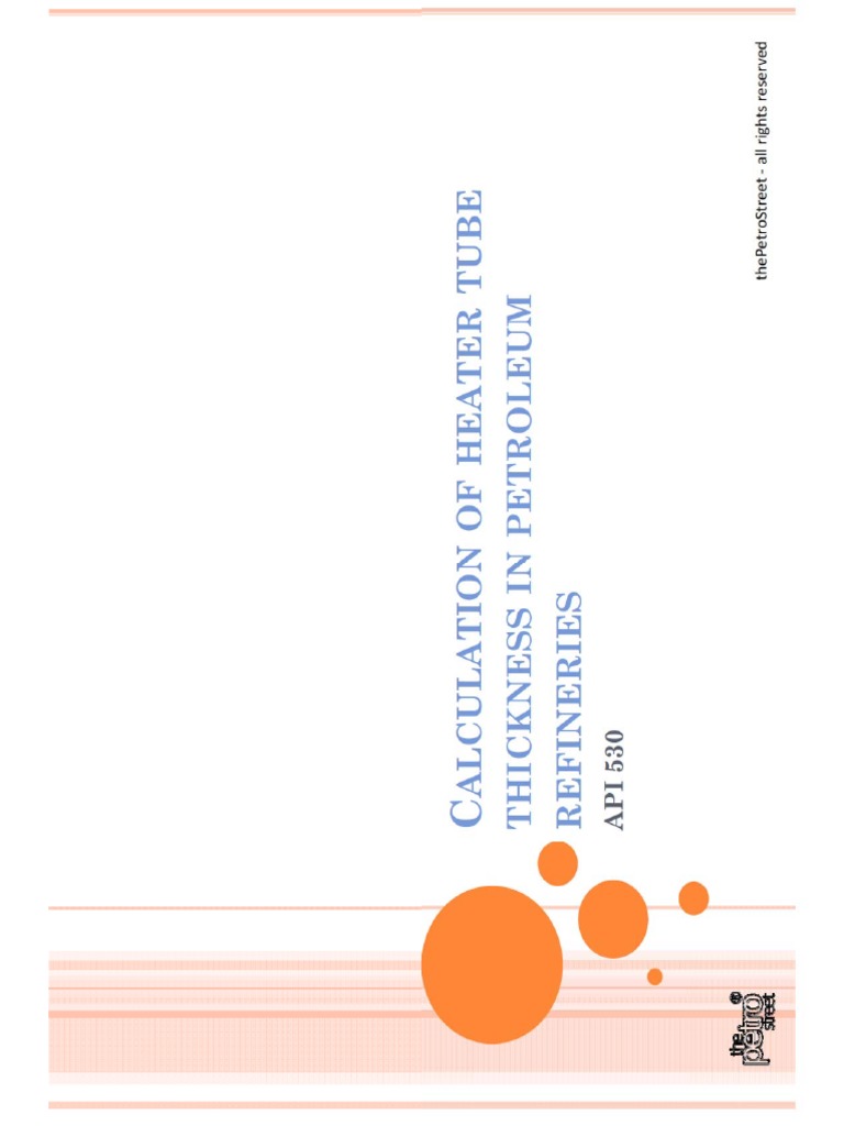 API 530 Calculation of Heater Tube Thickness in Refineries | PDF