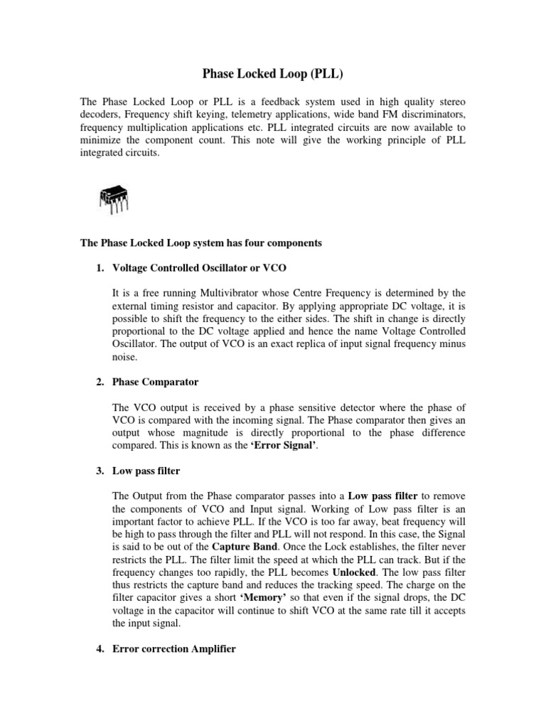 Phase Locked Loop Pdf Detector Radio Electromagnetism