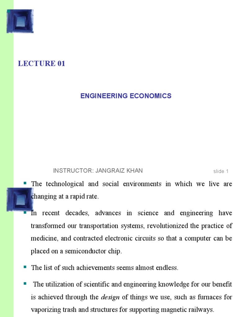 Af4697 - Lecture 1 Ee | PDF | Economics | Engineering