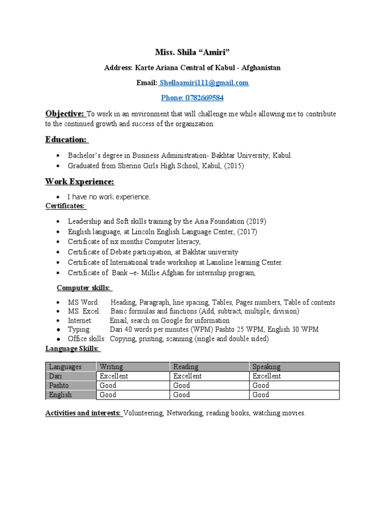 Shella cv | PDF