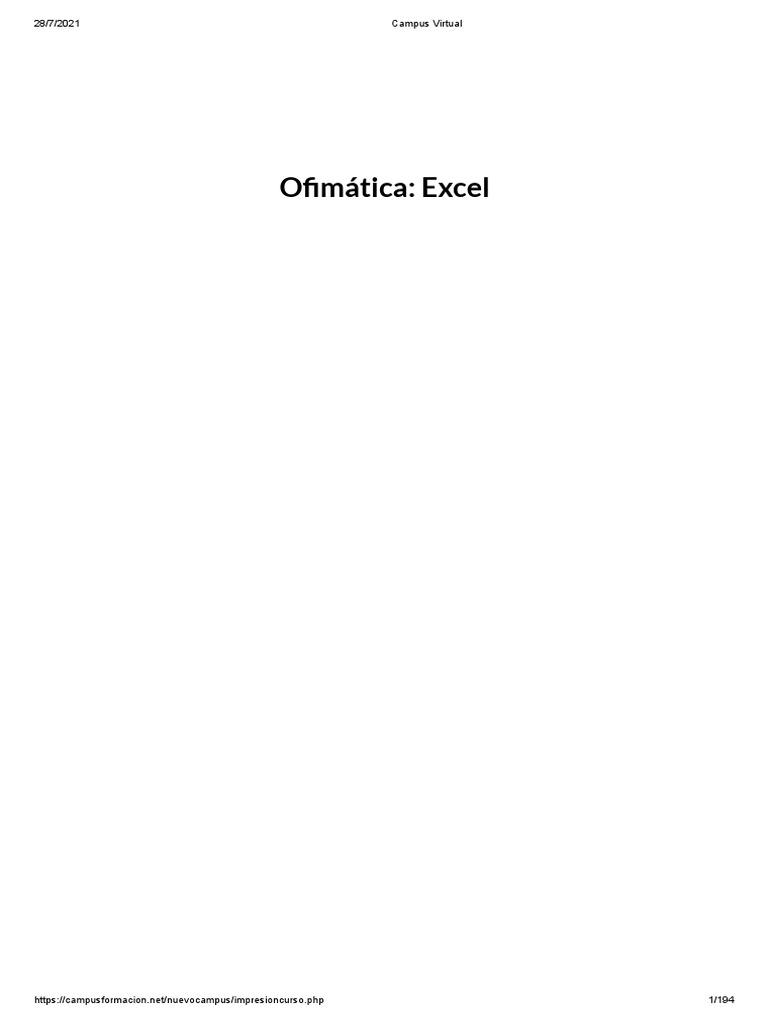 Ofimática: excel | PDF | Microsoft Office | Computación en la nube