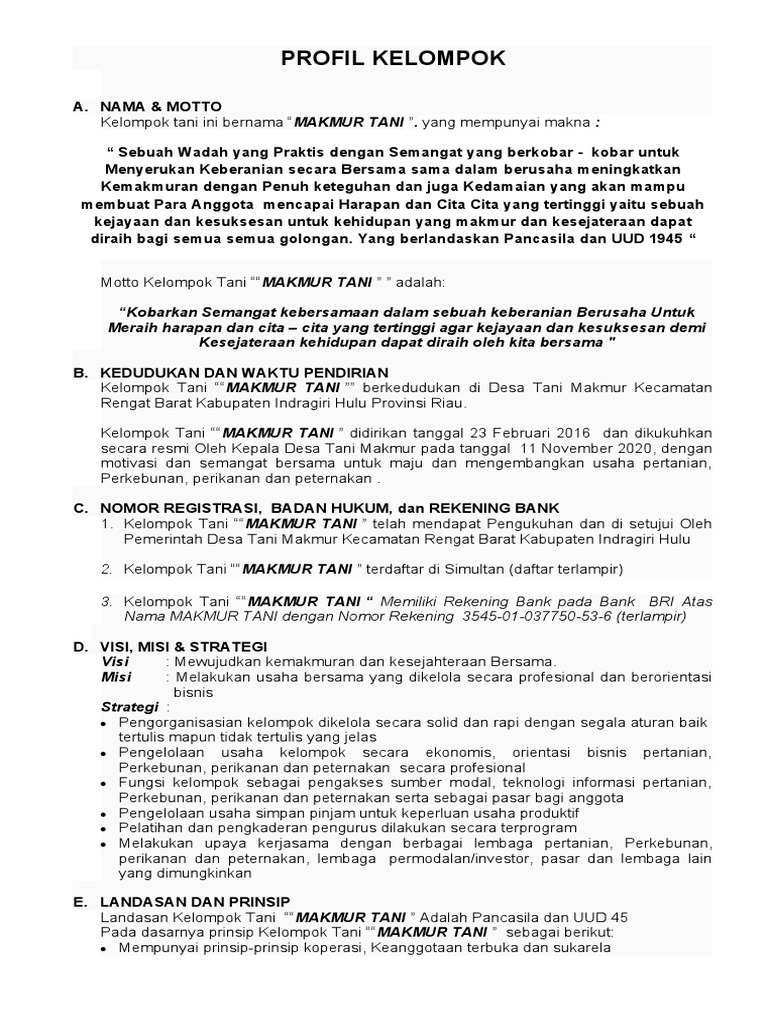 Profil Kelompok Tani MAkmur Tani | PDF