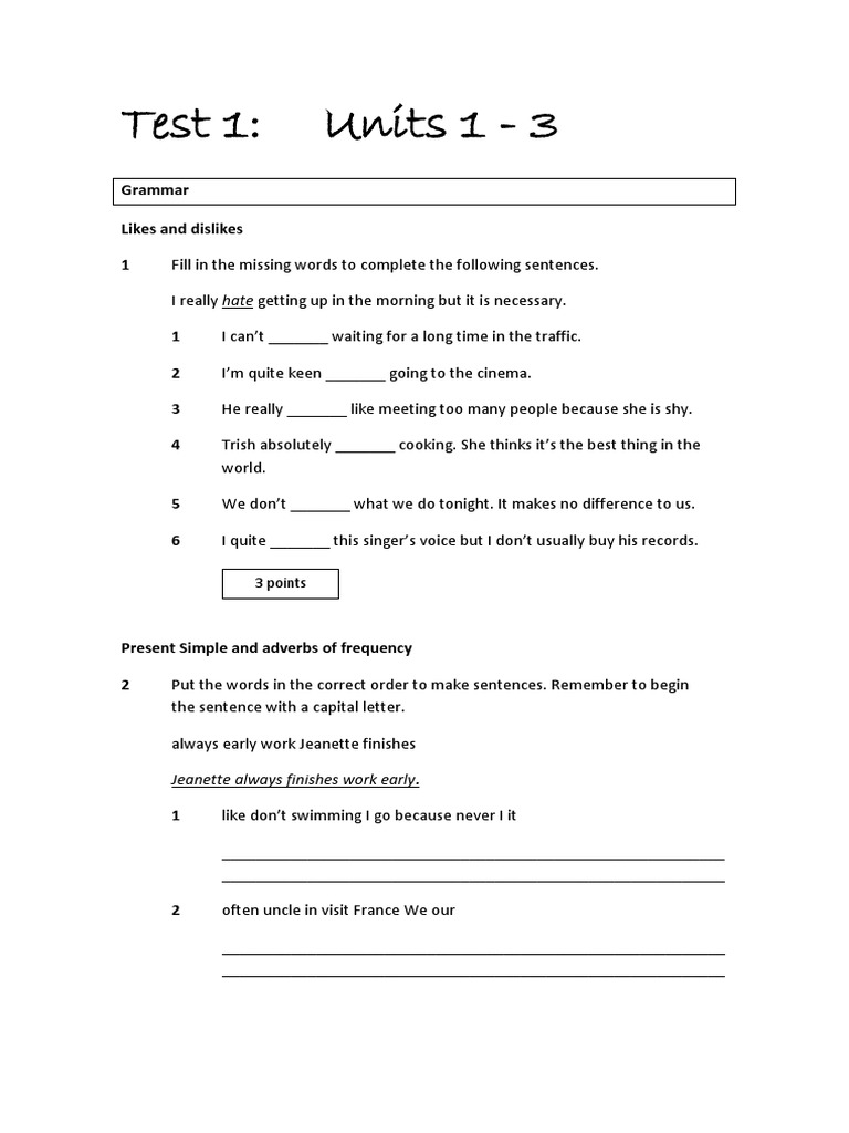 Test 1 - Units 1-3 | PDF | Linguistics