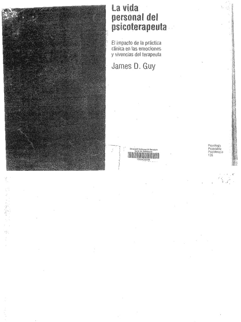 La Vida Personal Del Psicoterapeuta. James D. Guy | PDF