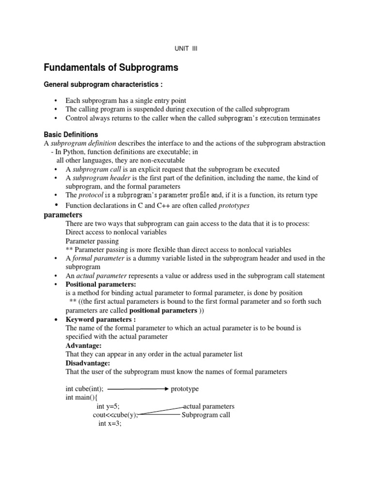 PPL Unit 3 | PDF | Parameter (Computer Programming) | Variable (Computer Science)
