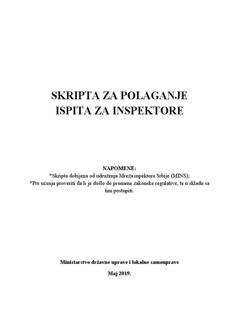 Skripta Za Polaganje | PDF