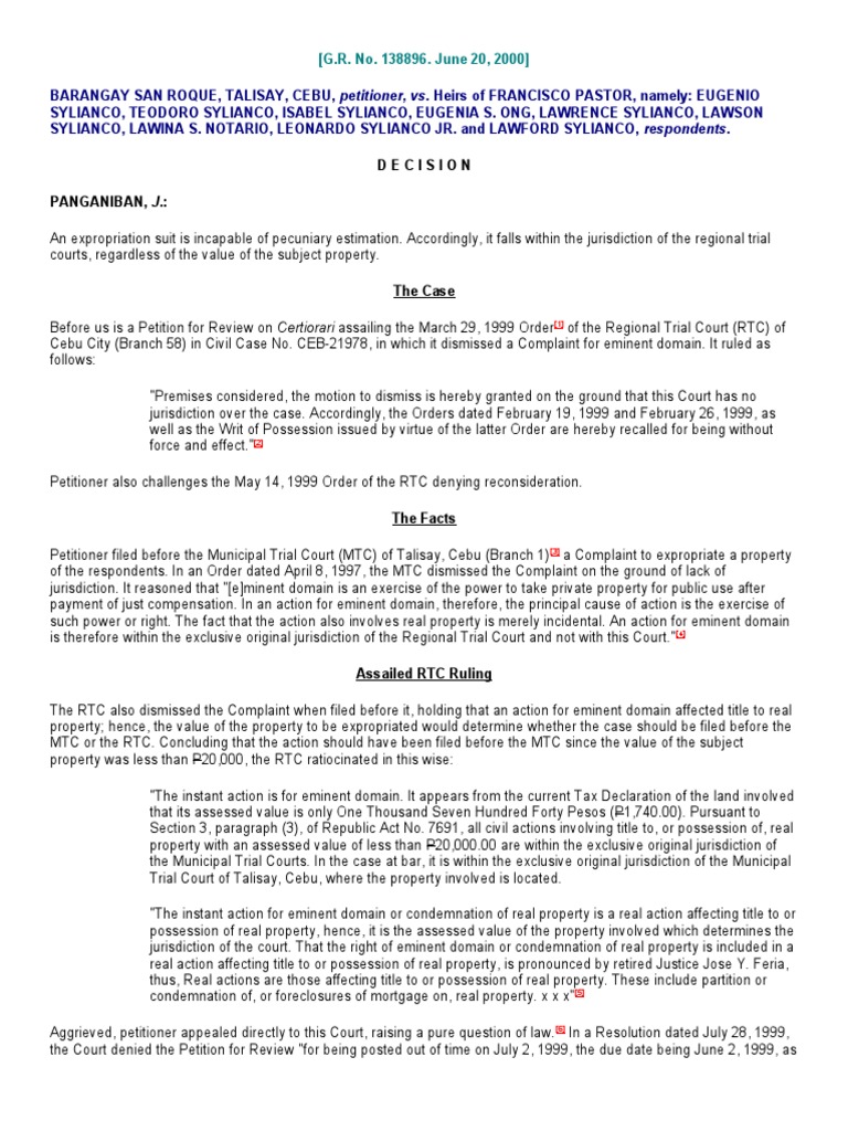 Funadamental Full Text Cases | PDF | Eminent Domain | Lawsuit