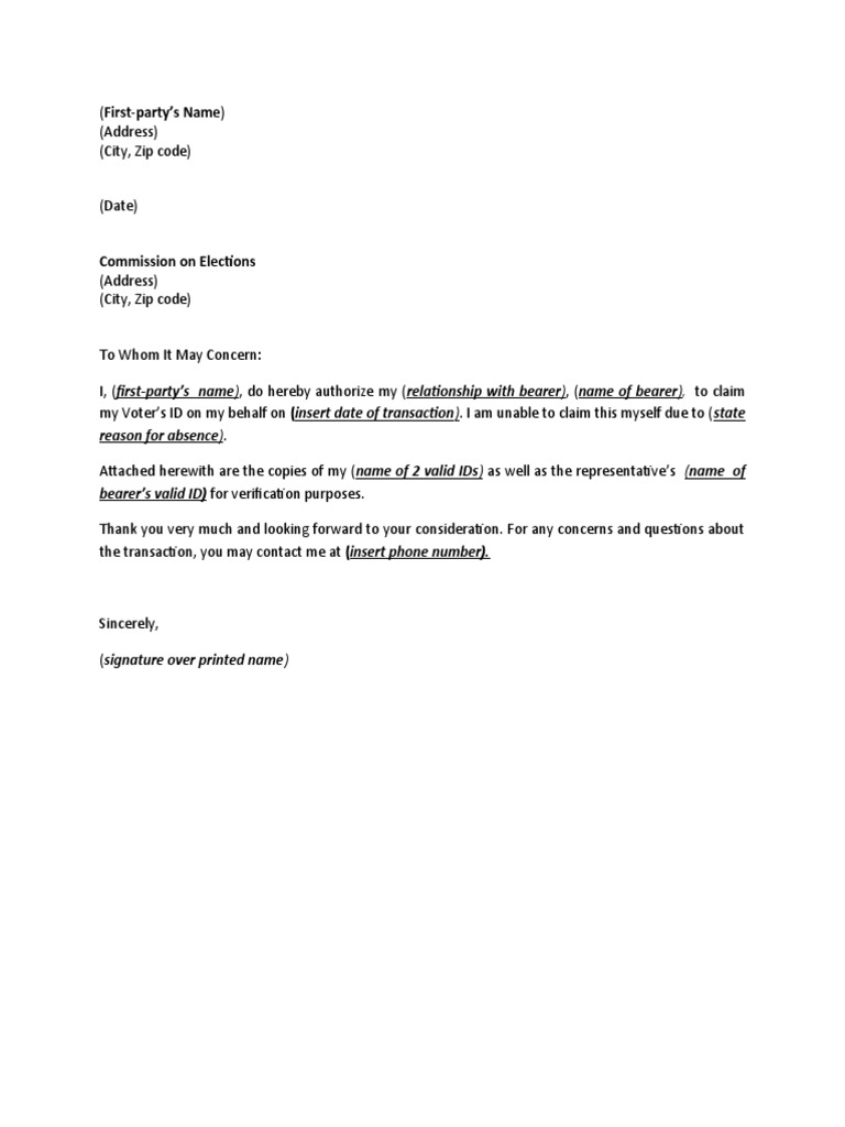 Sample Template for VOTERS ID | PDF